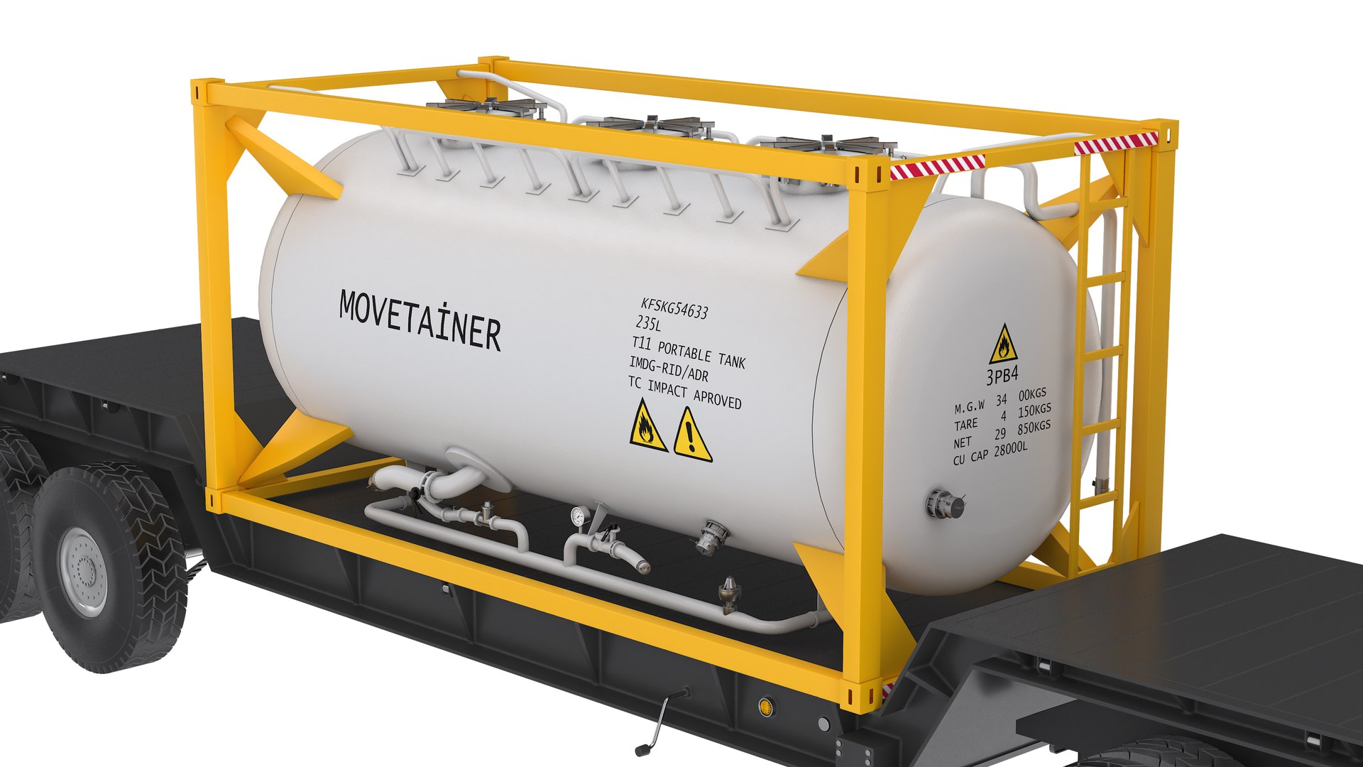 3D ISO Tank Container Chassis Truck - TurboSquid 2345306