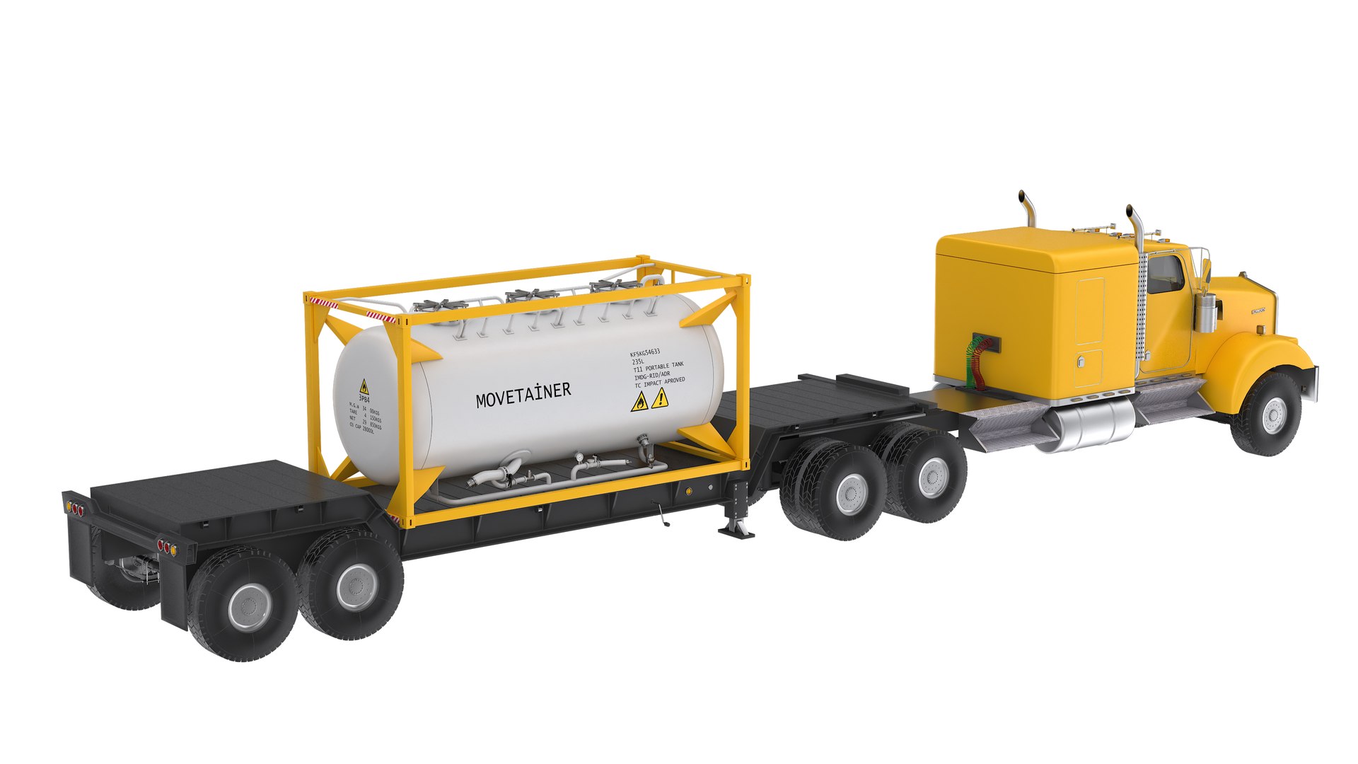 3D ISO Tank Container Chassis Truck - TurboSquid 2345306