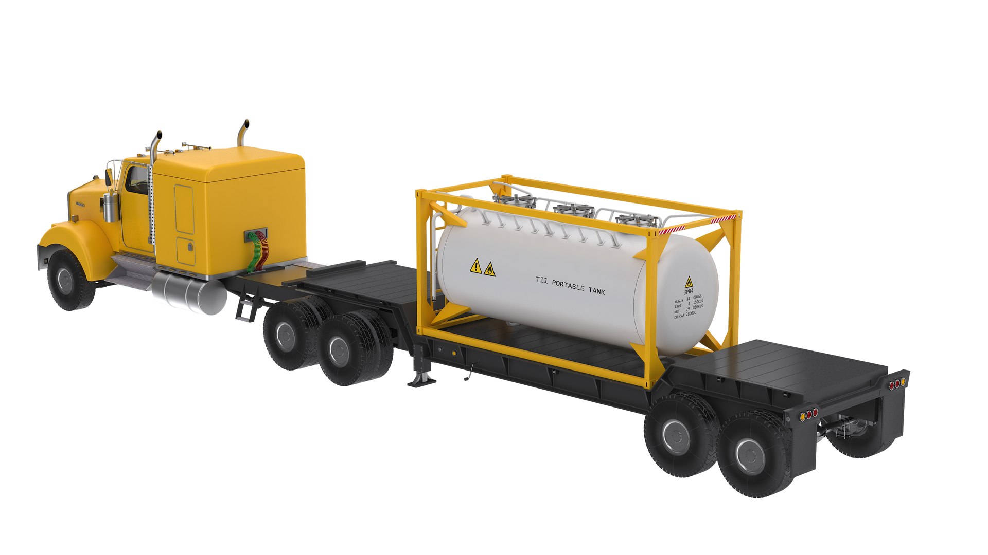 3D ISO Tank Container Chassis Truck - TurboSquid 2345306