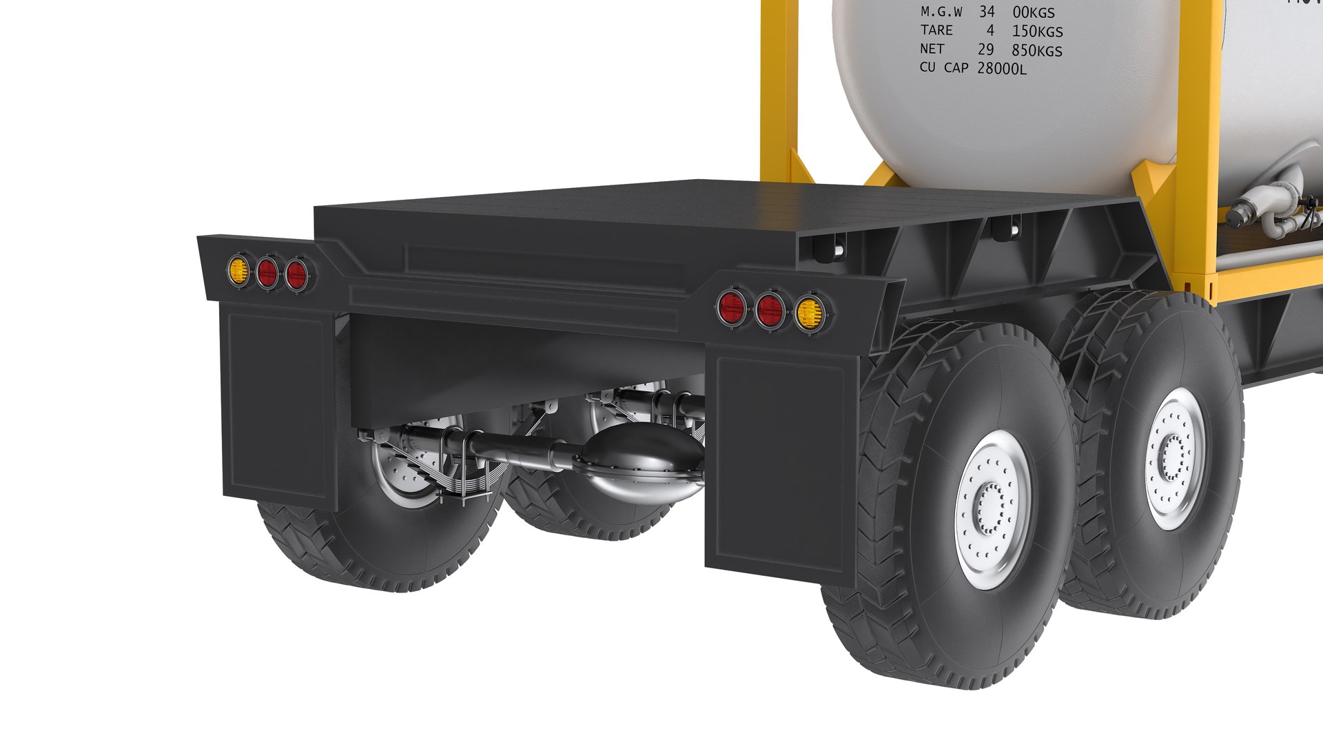 3D ISO Tank Container Chassis Truck - TurboSquid 2345306