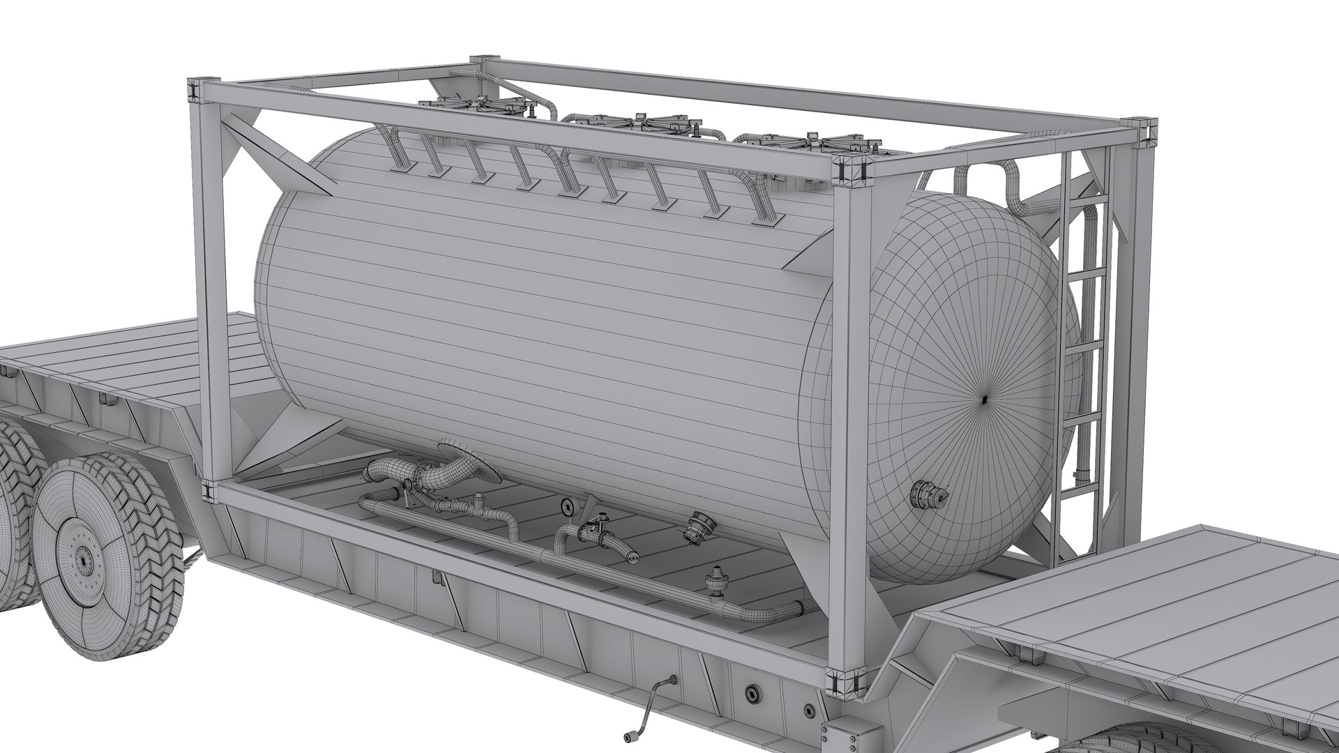 3D ISO Tank Container Chassis Truck - TurboSquid 2345306