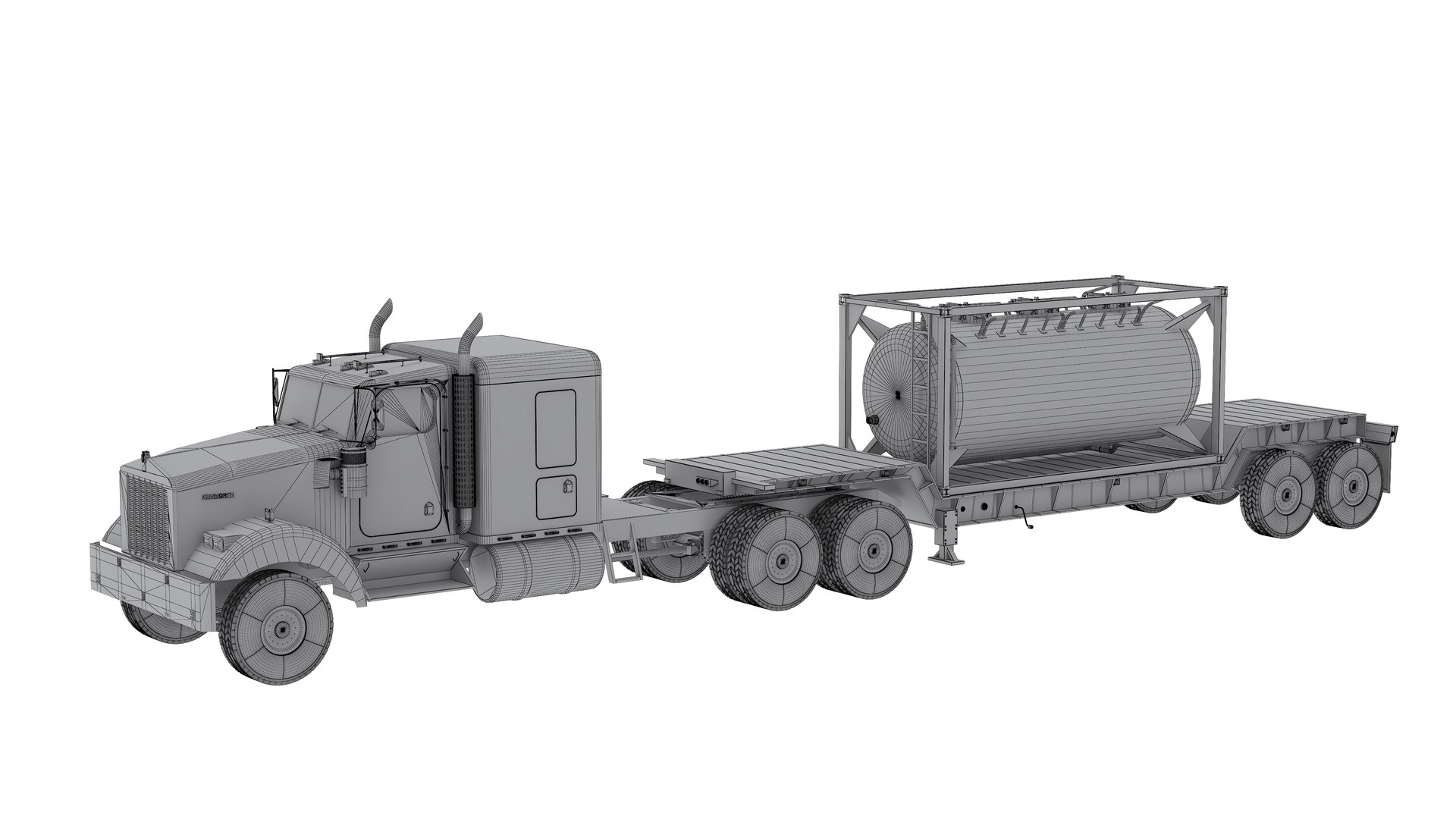 3D ISO Tank Container Chassis Truck - TurboSquid 2345306