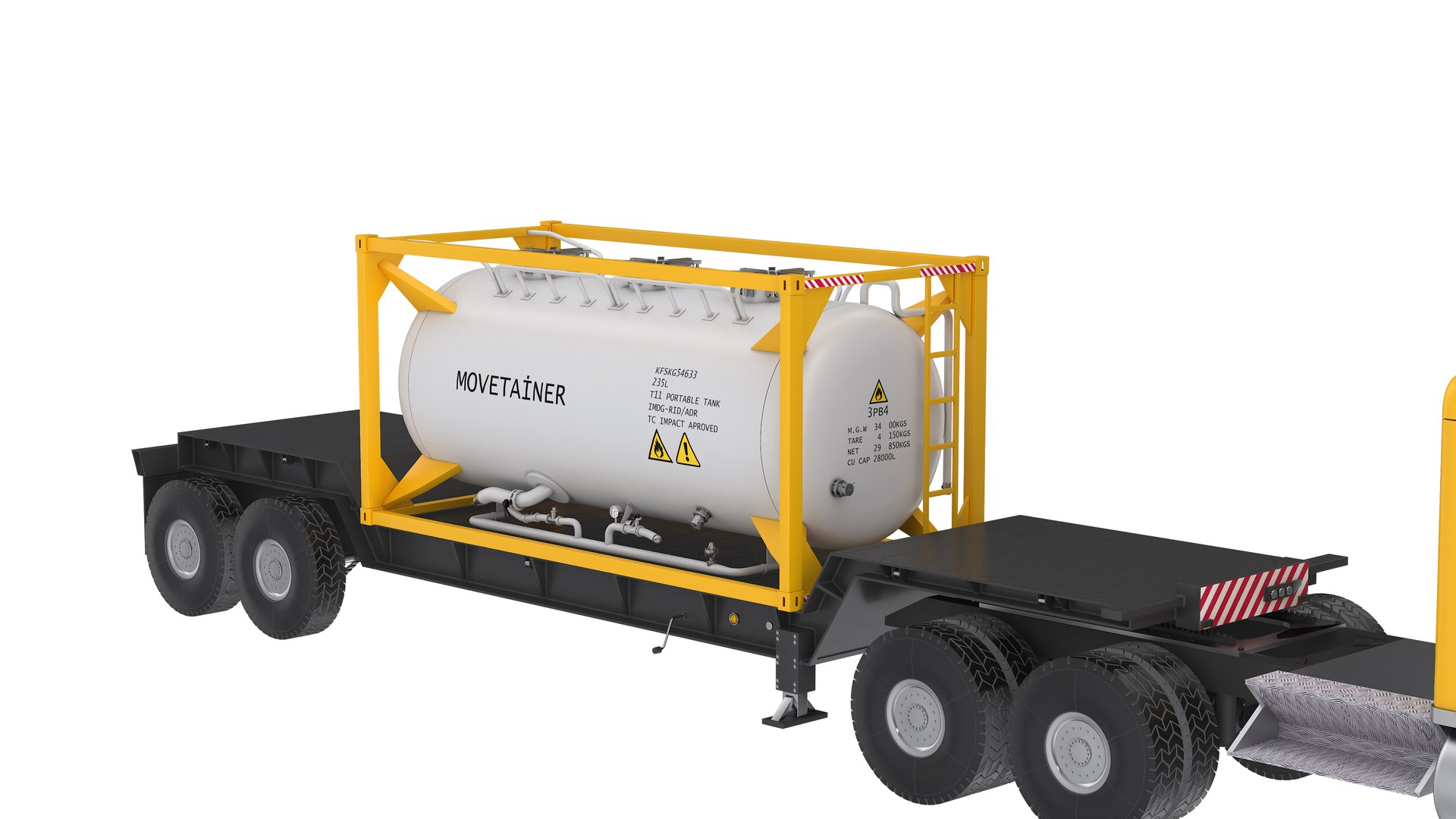 3D ISO Tank Container Chassis Truck - TurboSquid 2345306