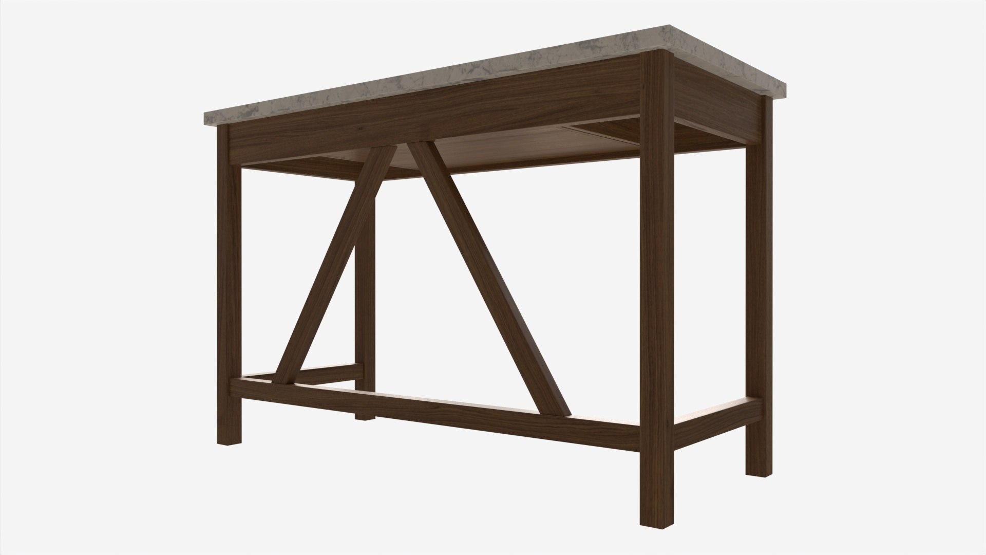 Wood Computer Writing Desk model - TurboSquid 1988671