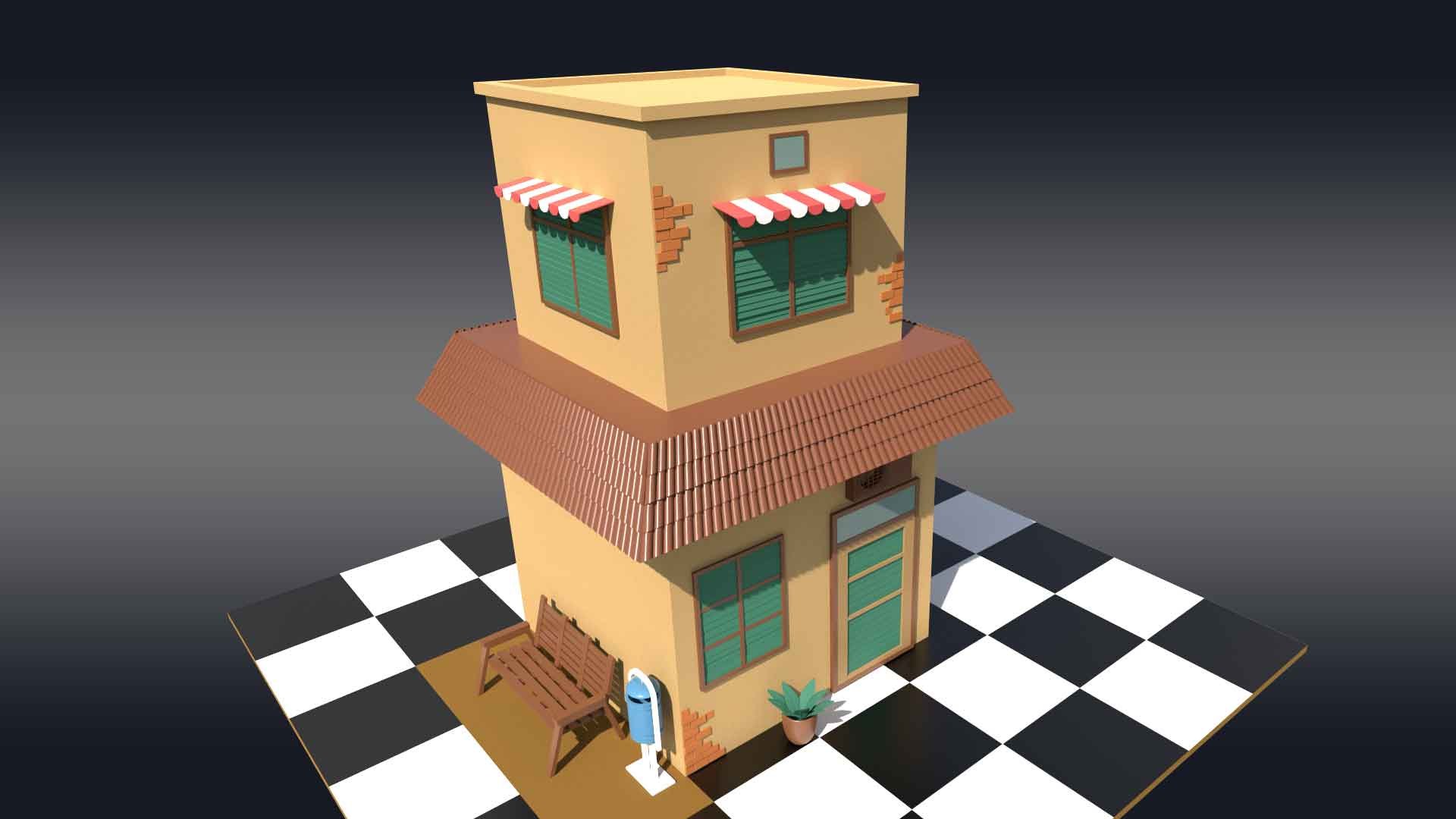Free Cartoonish House Building 3D Model - TurboSquid 2368448