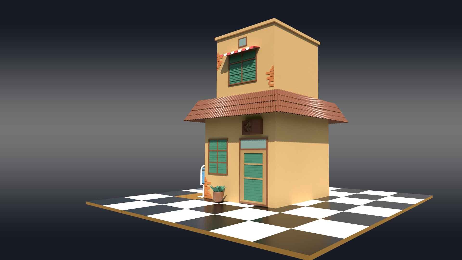 Free Cartoonish House Building 3D Model - TurboSquid 2368448