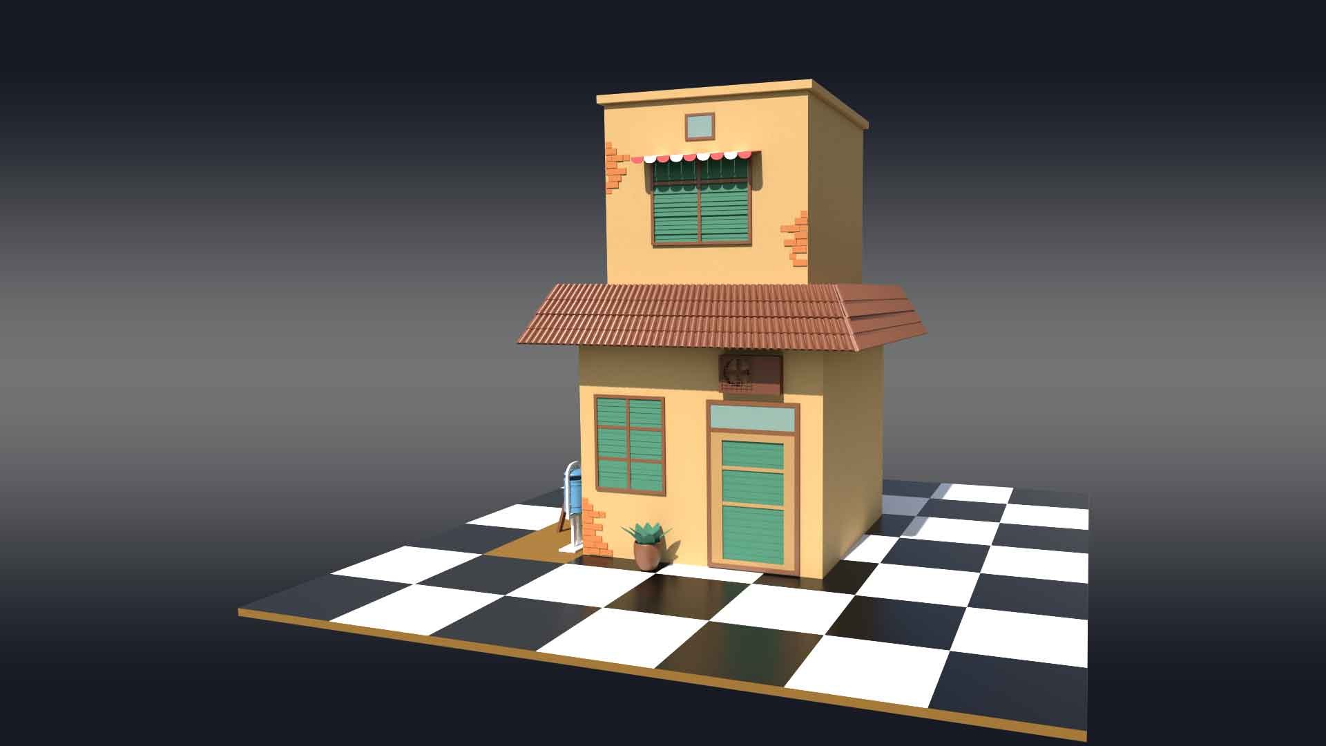 Free Cartoonish House Building 3D Model - TurboSquid 2368448
