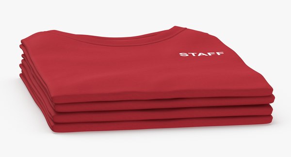Female Crew Neck Folded Stacked Red Staff 02 3D model - TurboSquid 1790954