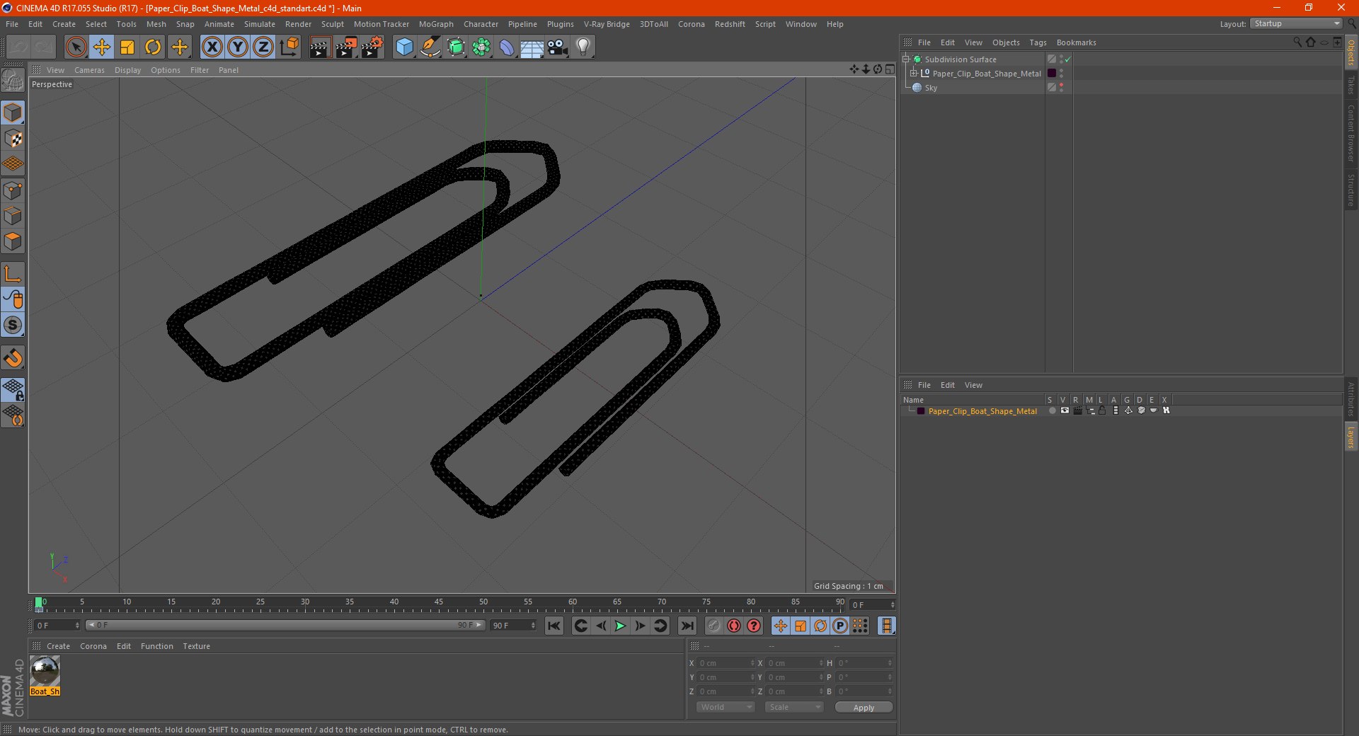 Paper Clip Boat Shape Metal 3D Model - TurboSquid 1861406