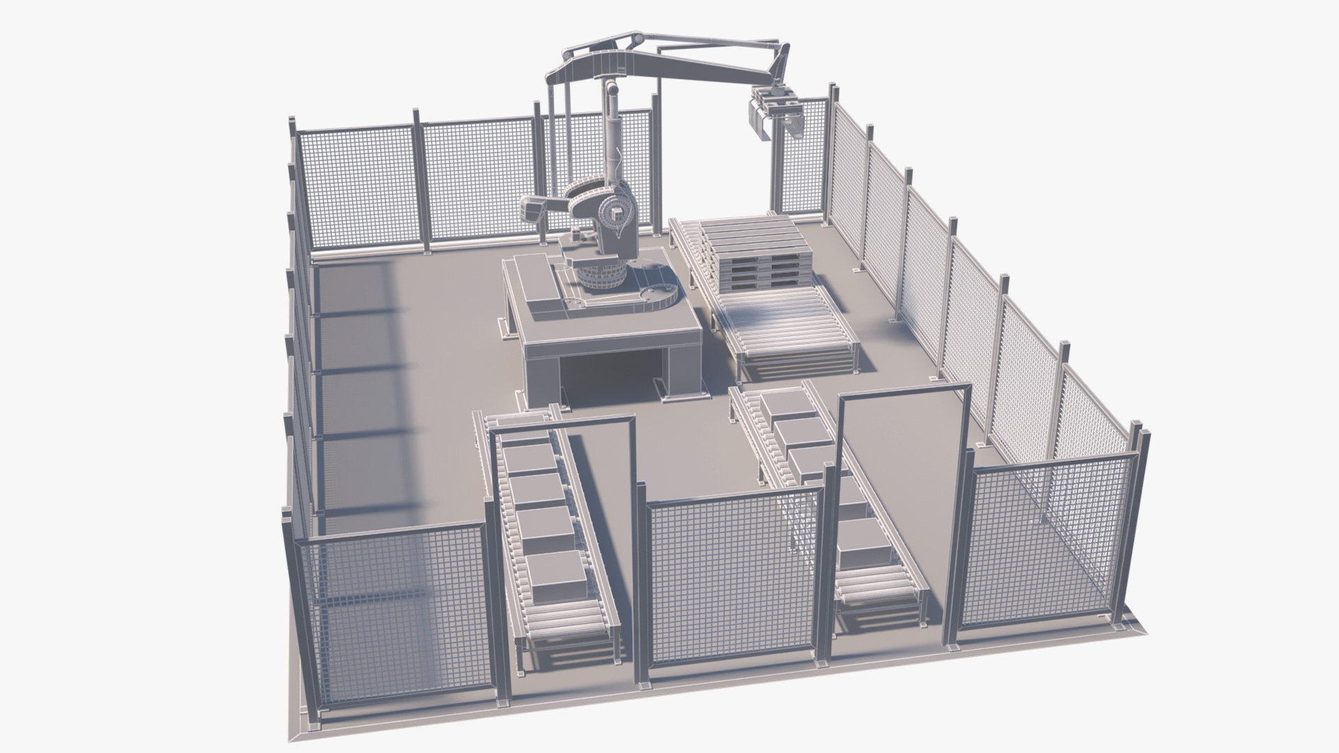 Palletizing Cell Scene 01 3D Model - TurboSquid 2139100