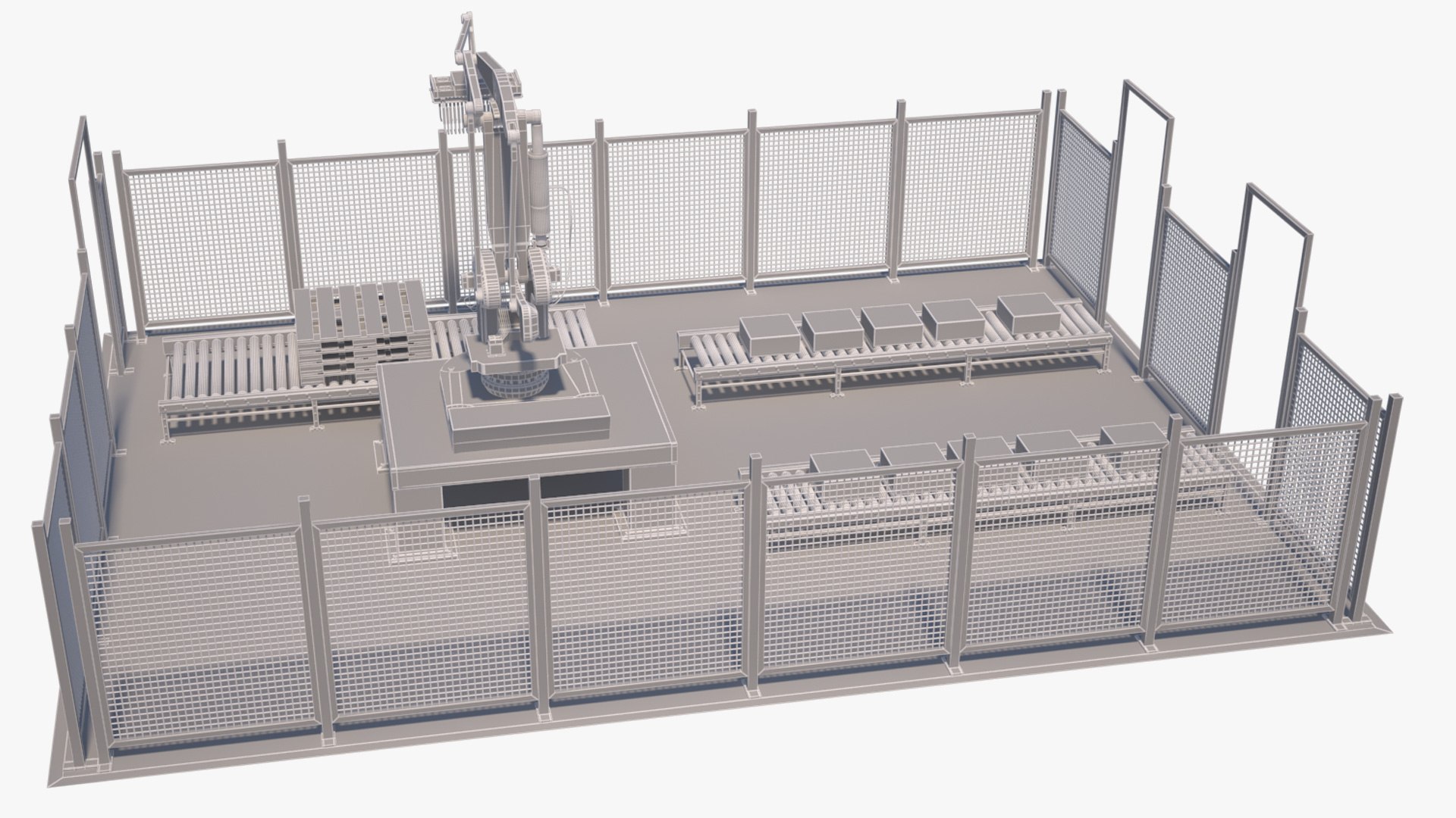Palletizing Cell Scene 01 3D Model - TurboSquid 2139100