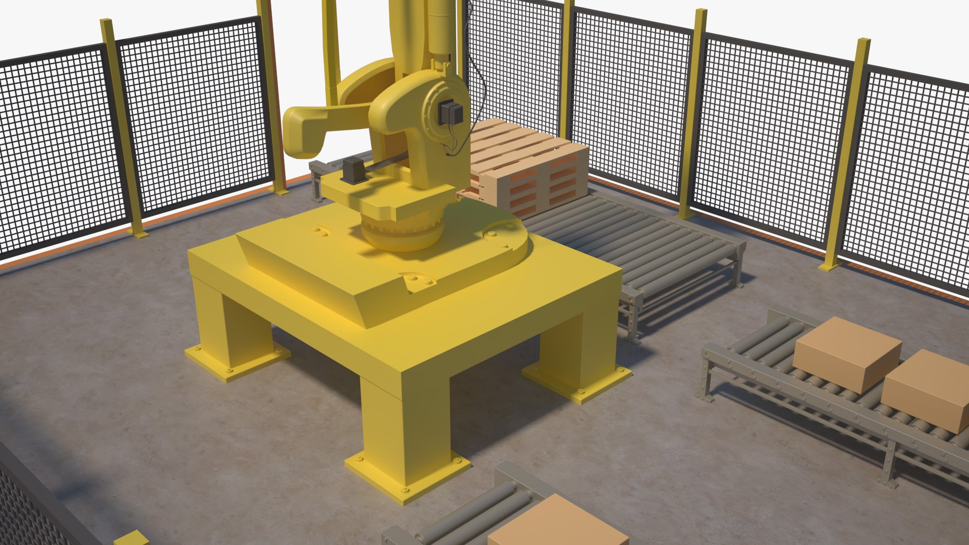 Palletizing Cell Scene 01 3D Model - TurboSquid 2139100