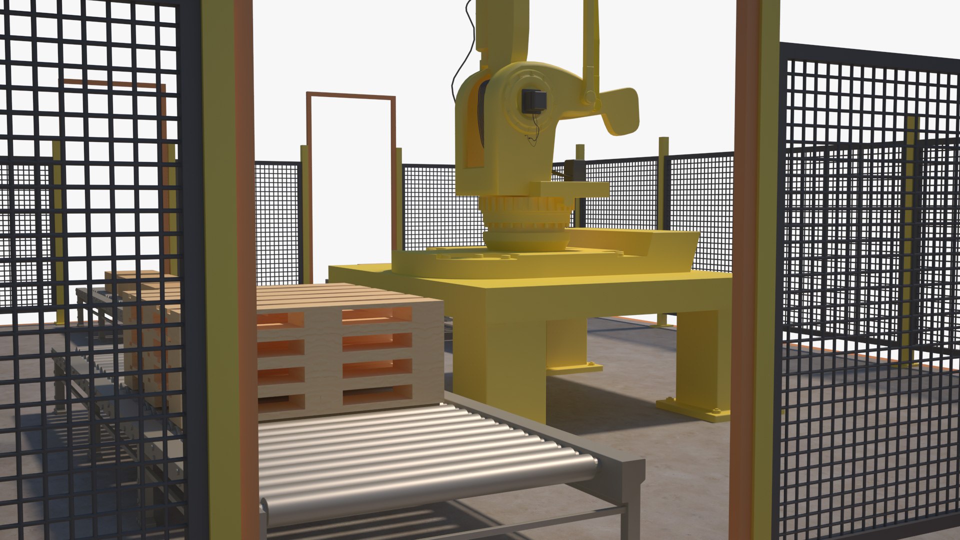 Palletizing Cell Scene 01 3D Model - TurboSquid 2139100