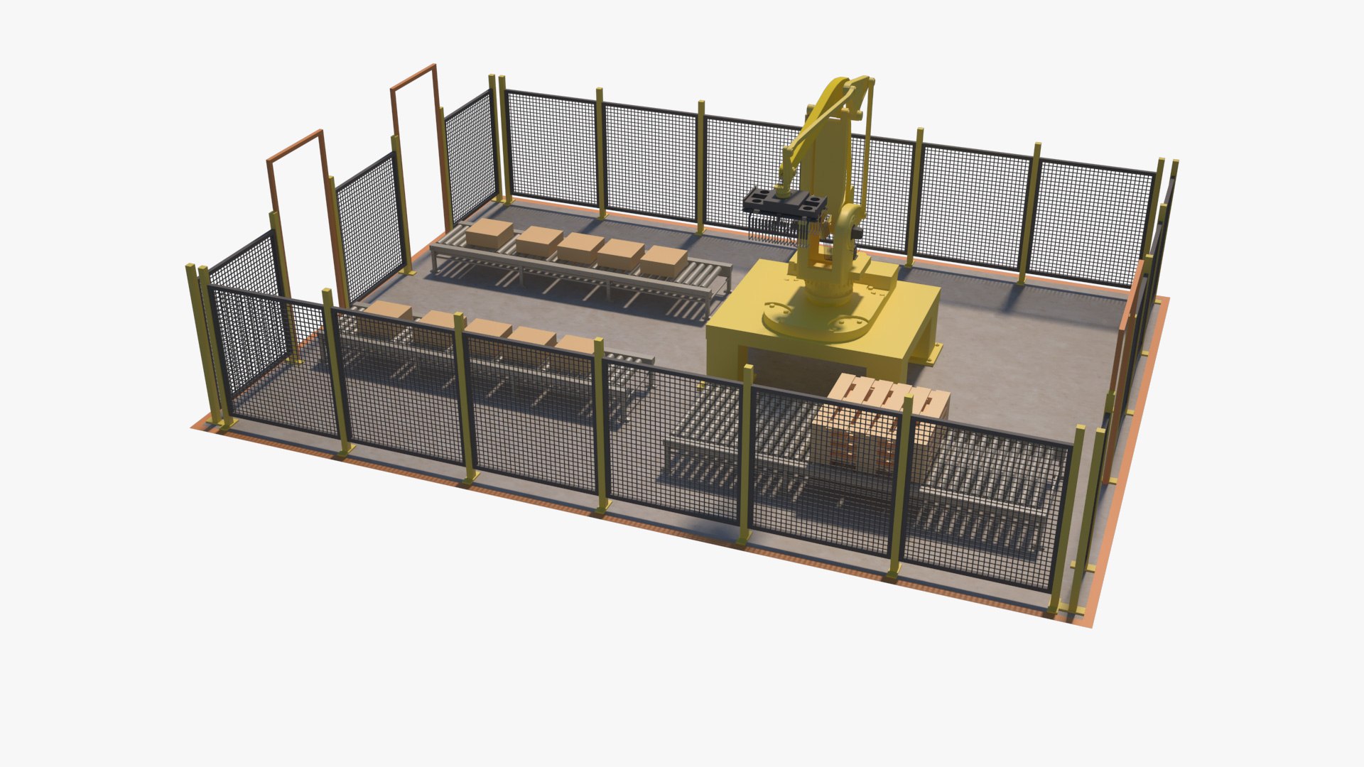 Palletizing Cell Scene 01 3D Model - TurboSquid 2139100