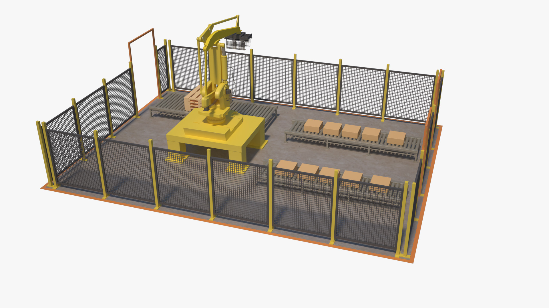 Palletizing Cell Scene 01 3D Model - TurboSquid 2139100