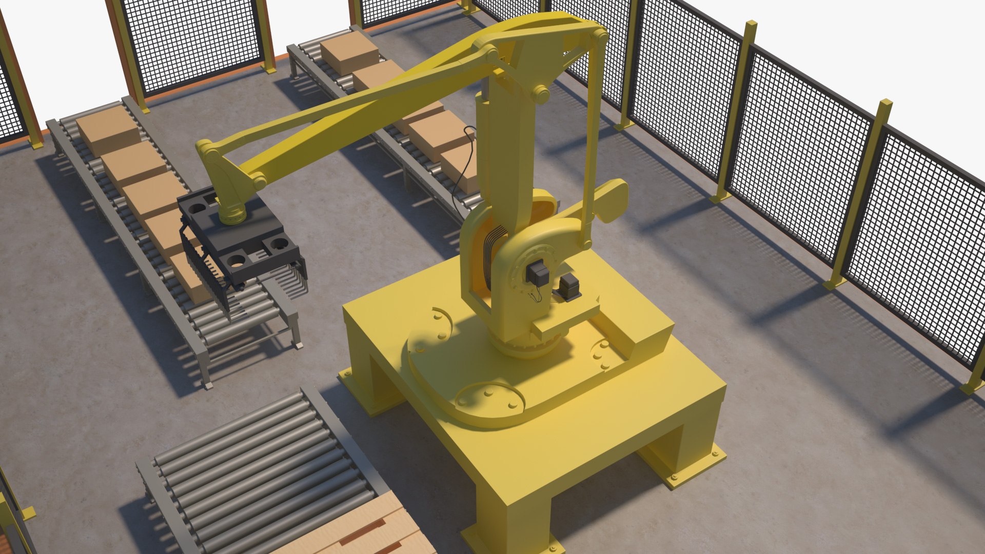 Palletizing Cell Scene 01 3D Model - TurboSquid 2139100