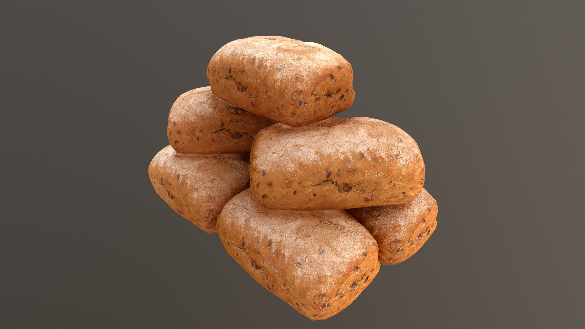 3D Bread Roll AR VR PBR Lowpoly With Game Ready 3d Model Model ...