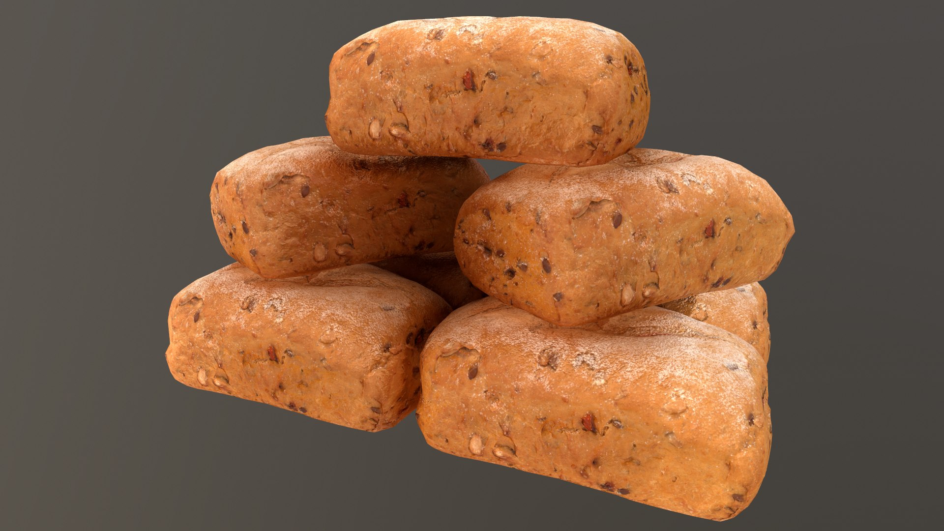 3D Bread Roll AR VR PBR Lowpoly With Game Ready 3d Model Model ...