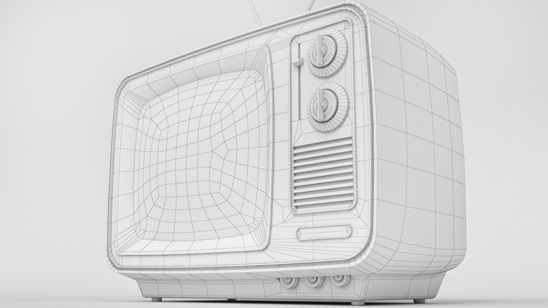 3D Vintage Low Poly TV Model - TurboSquid 1727956