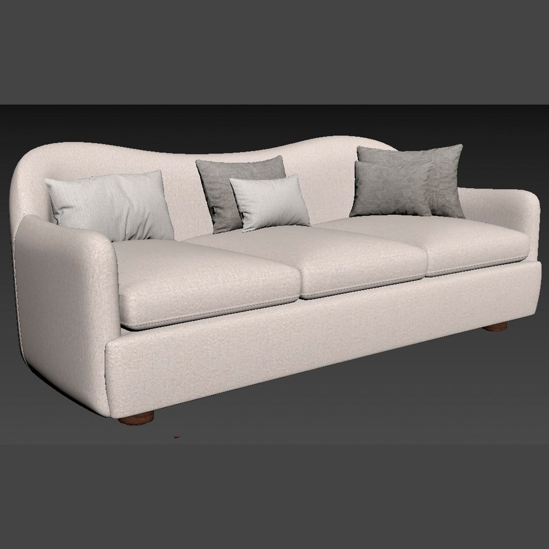 3D BACIO CREAM BOUCLE SOFA - TurboSquid 2102447