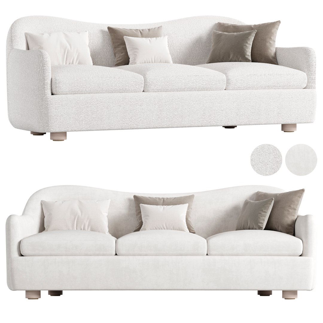 3D BACIO CREAM BOUCLE SOFA - TurboSquid 2102447