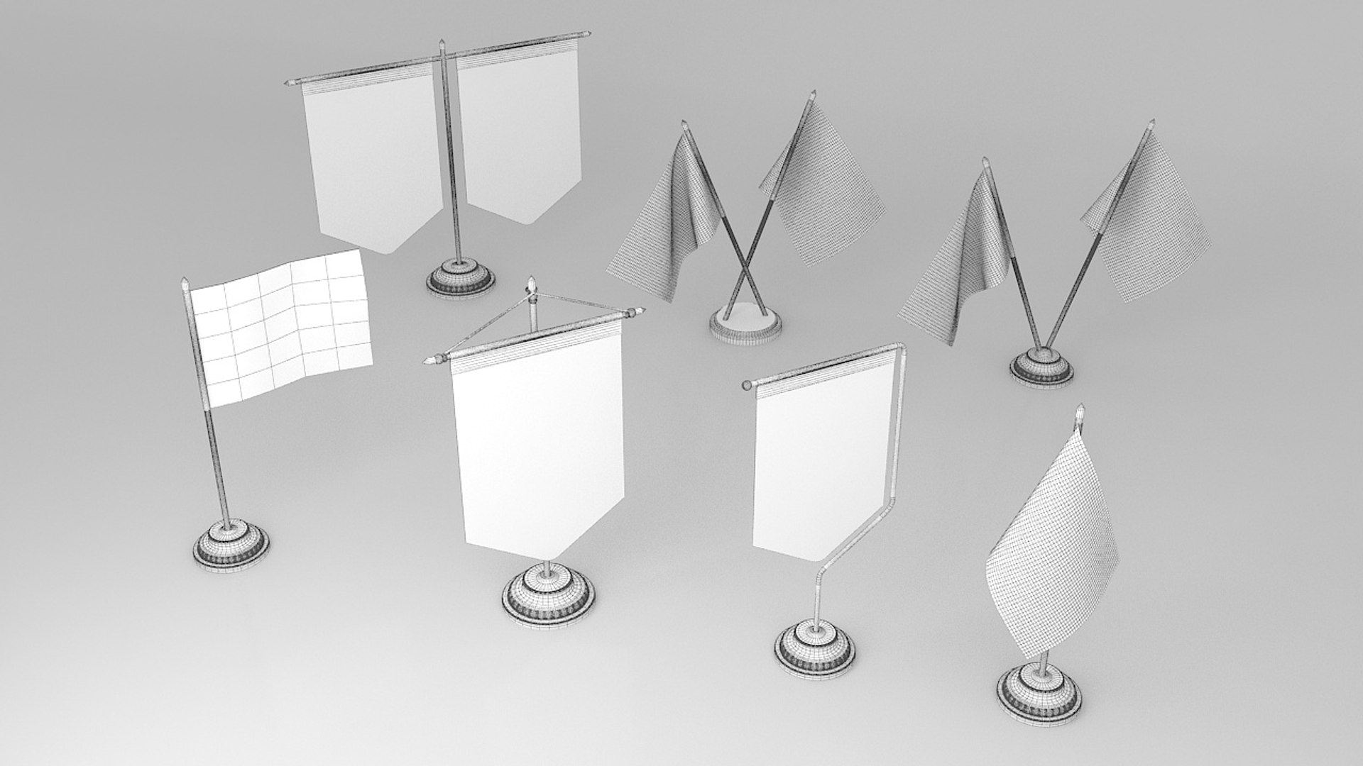3d model of table flags