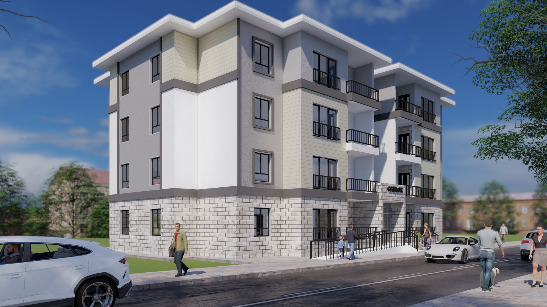 3D 4 Apartment Building - TurboSquid 2155058