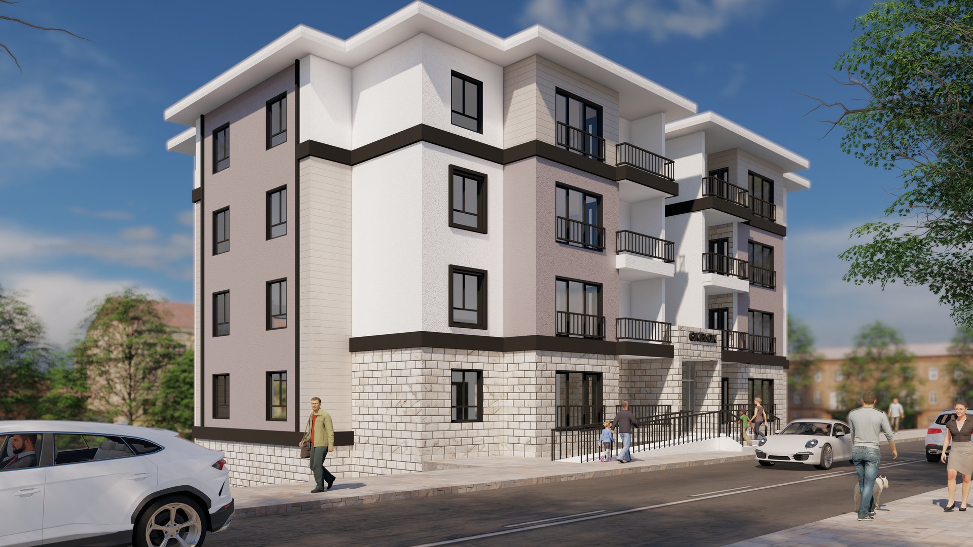 3D 4 Apartment Building - TurboSquid 2155058