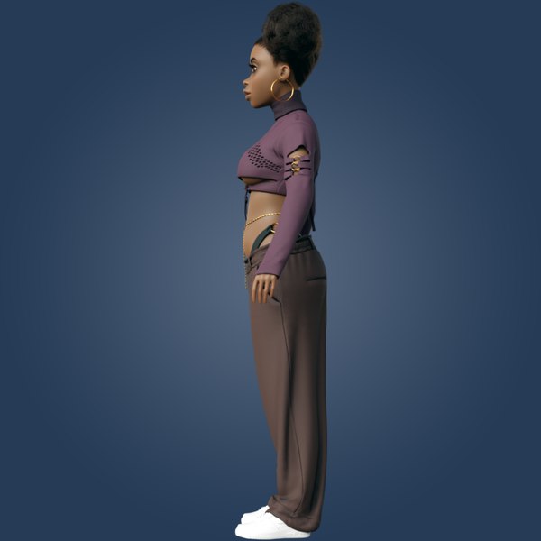 modelo 3d stylized female 3d character for rigging and animation Low ...