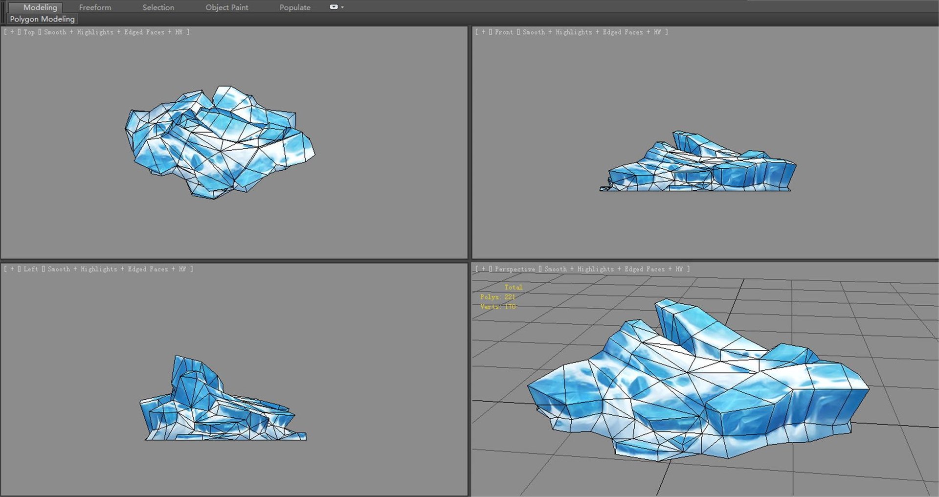 Frozen Stones - Cartoon Snow Stones - Glaciers - Rock 3D Model ...