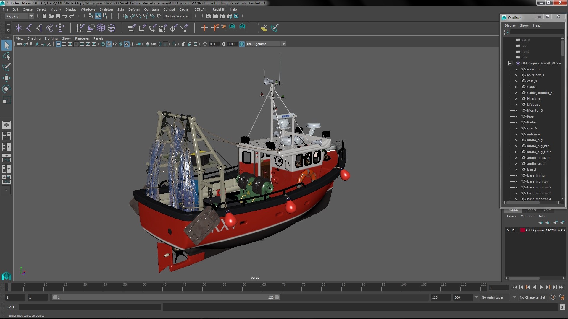 3D Model Old Cygnus GM28-38 Small Fishing Vessel - TurboSquid 2068468