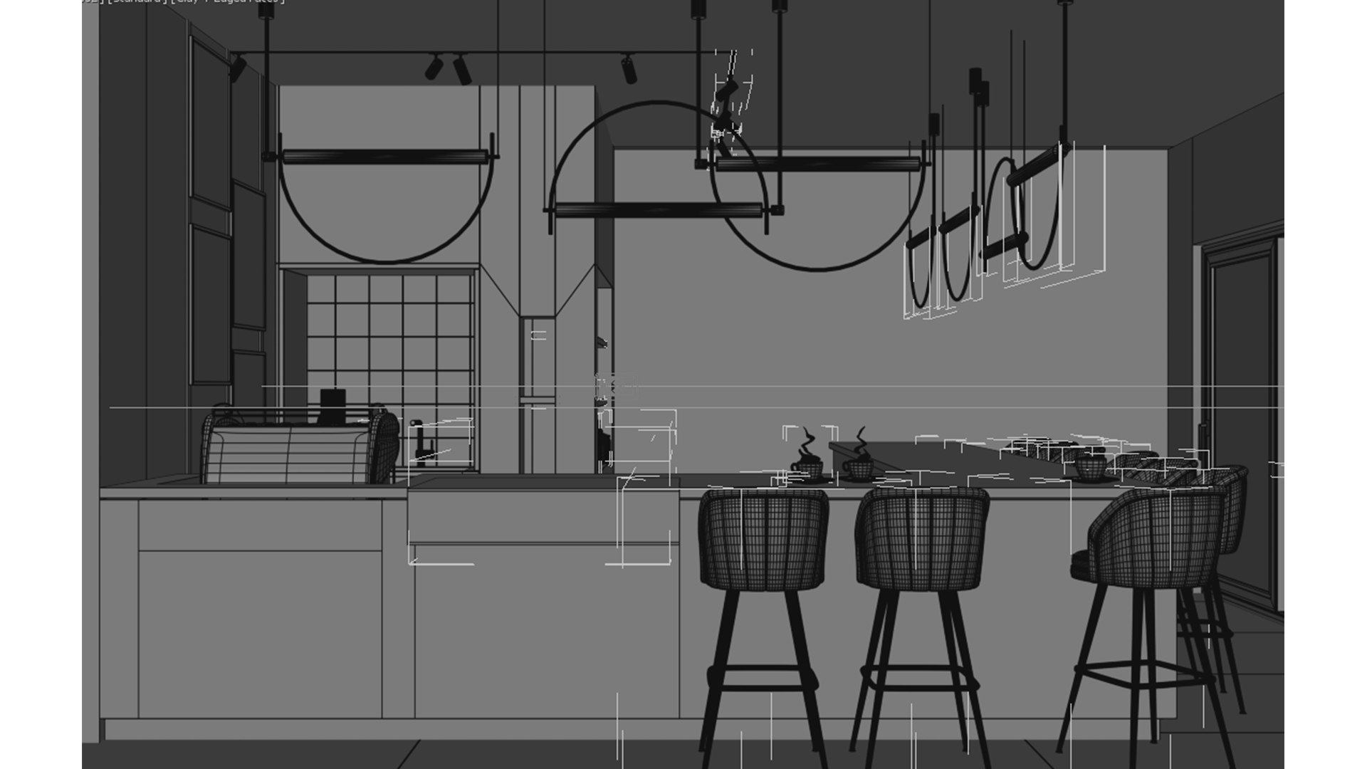 3D Model Modern Luxury Coffee Shop Cafe Design Interior Scene 3D ...