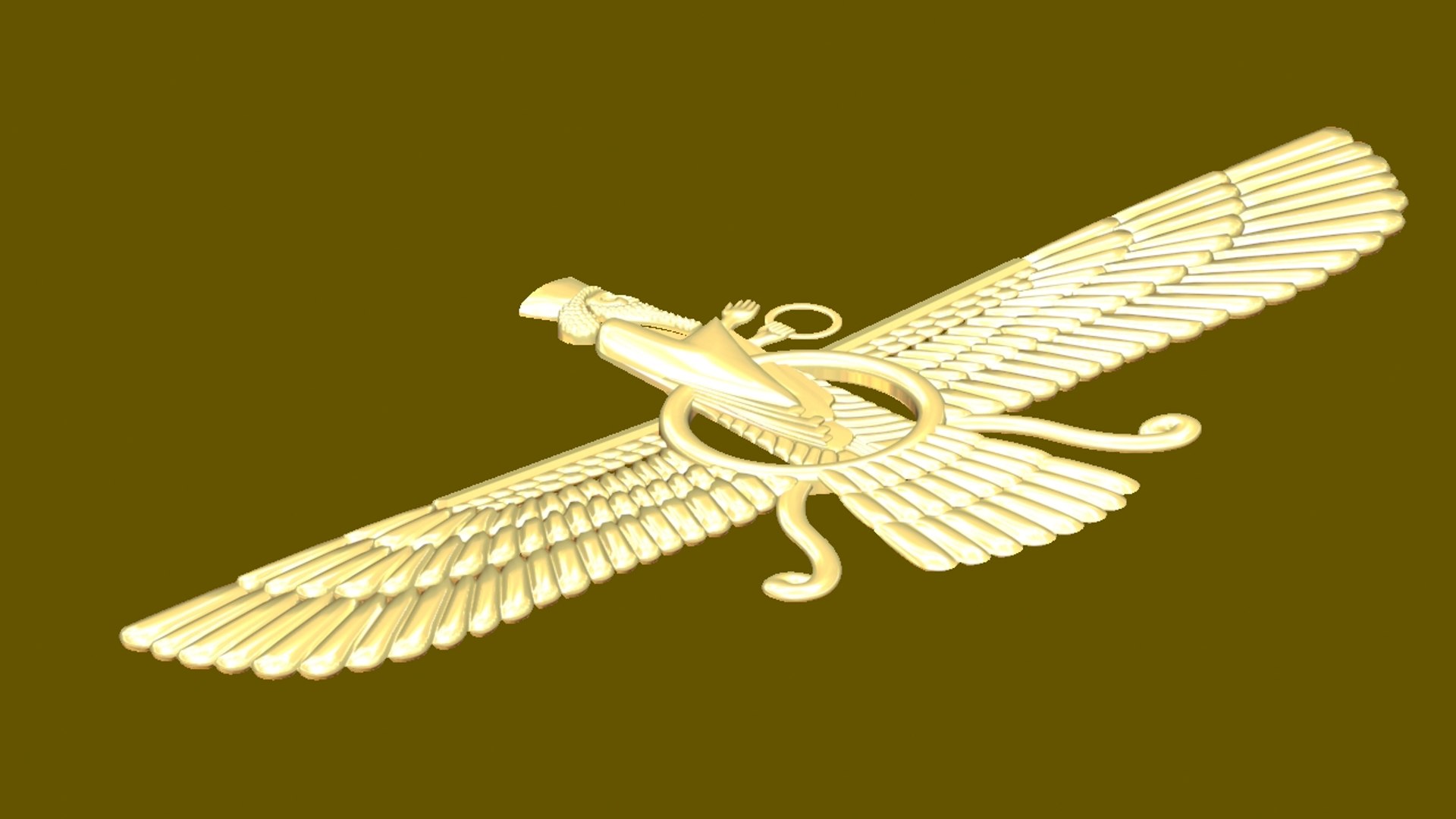 3d symbol ancient iran model