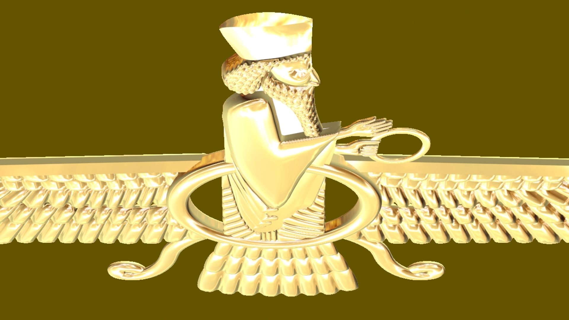 3d symbol ancient iran model