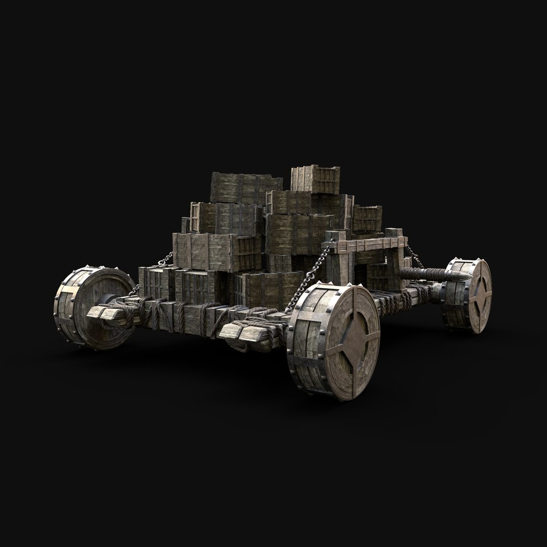 WAGON CARGO CONVOY HEAVY MEDIEVAL TRANSPORTER 3D - TurboSquid 1862859
