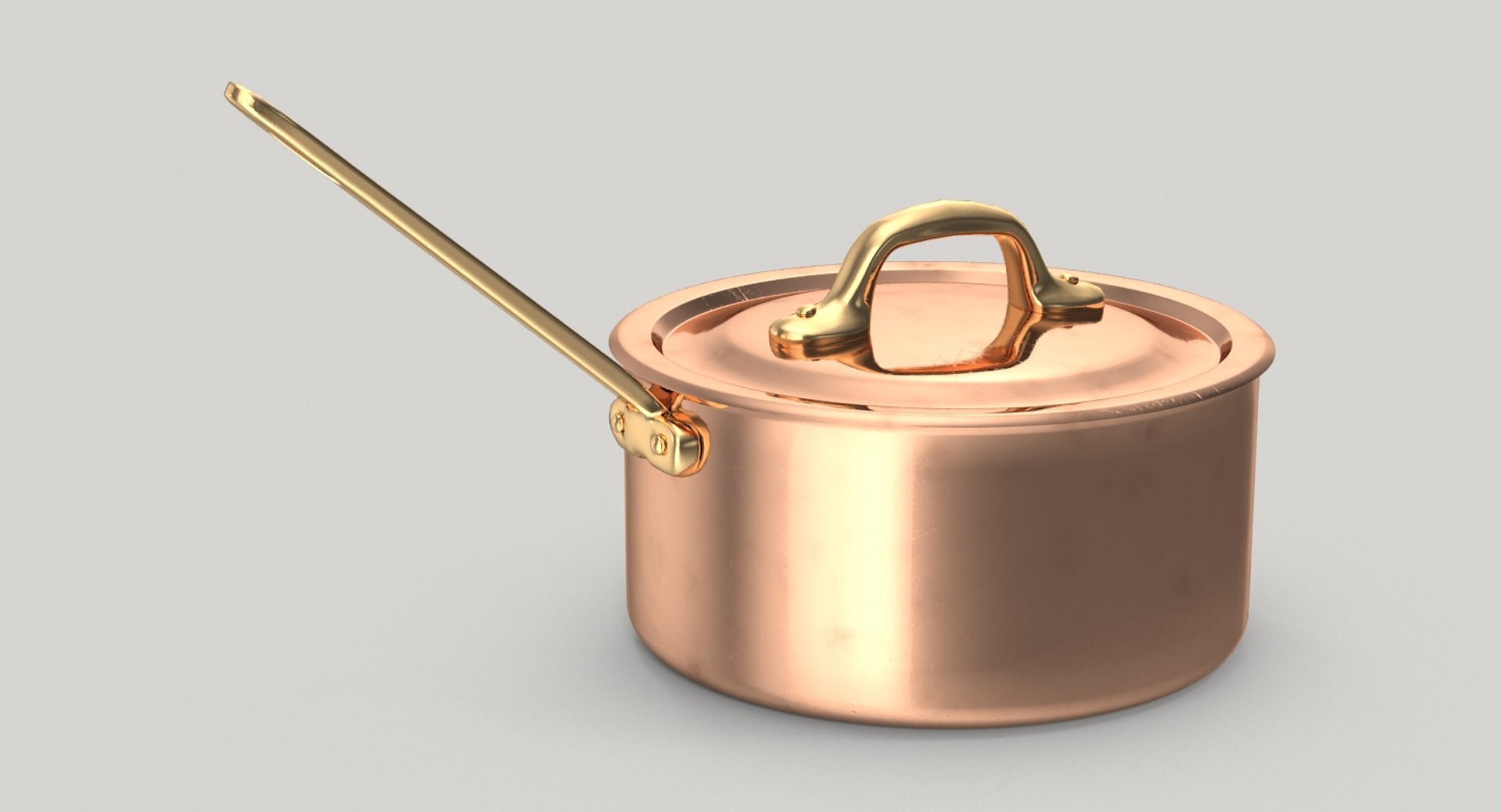 Copper Cooking Pot 3d Model