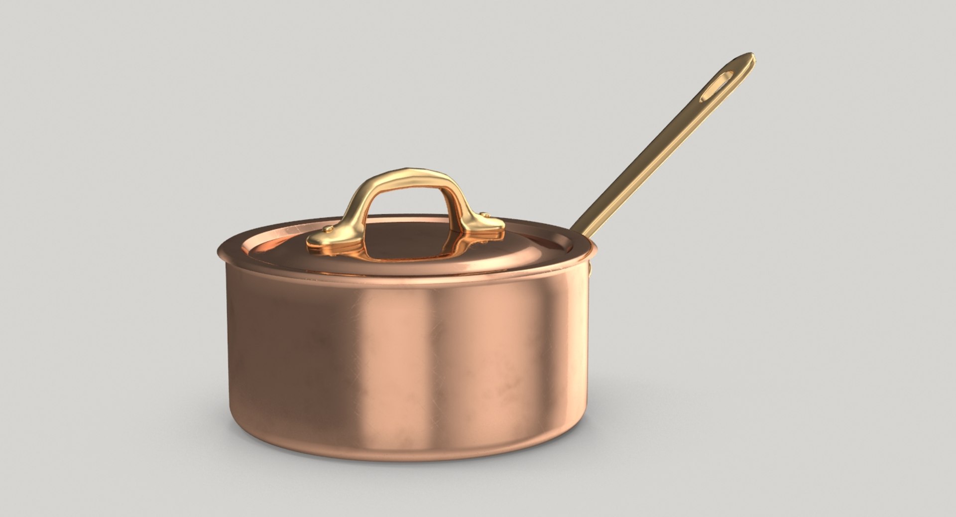Copper Cooking Pot 3d Model