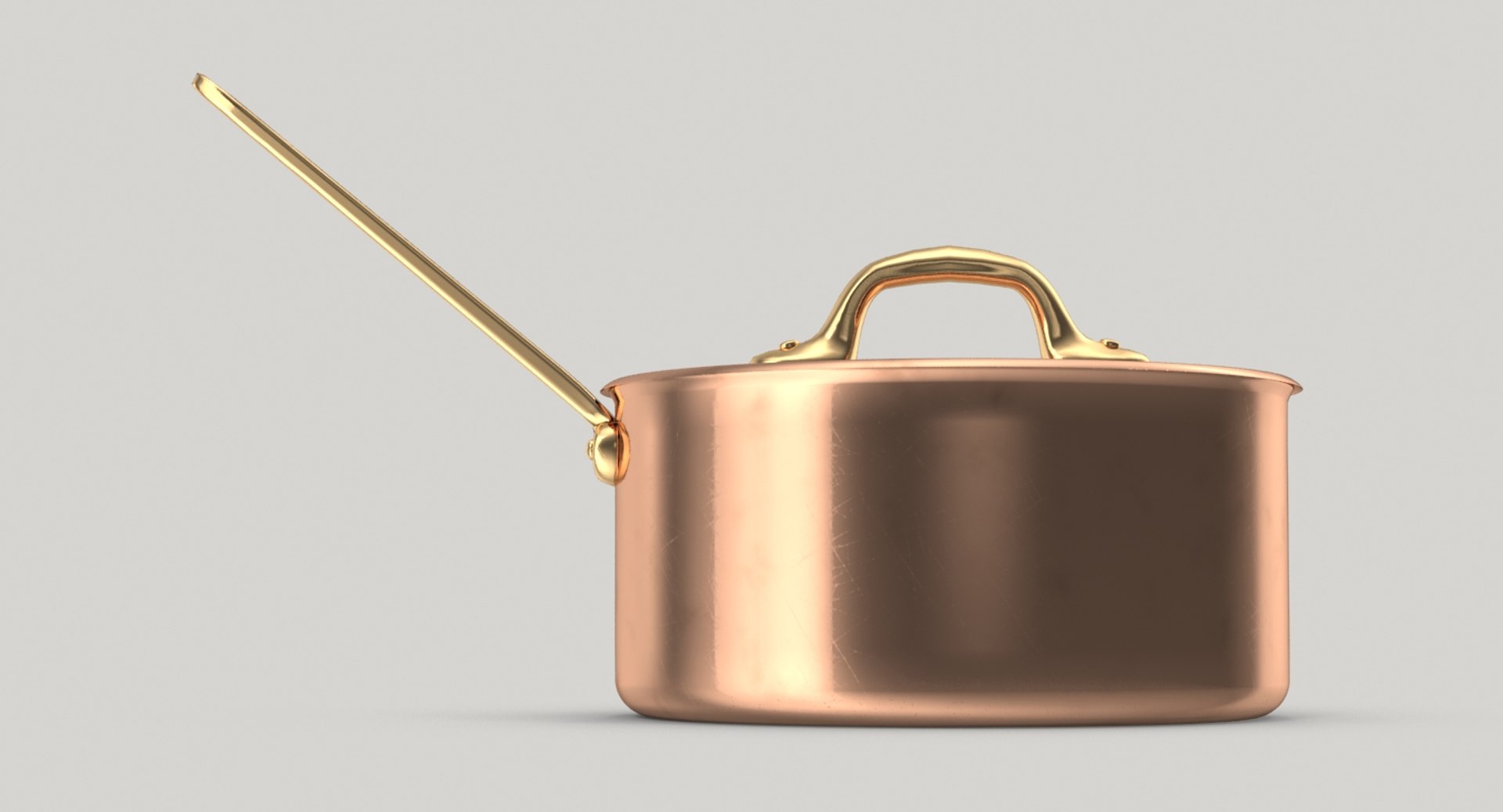 Copper Cooking Pot 3d Model