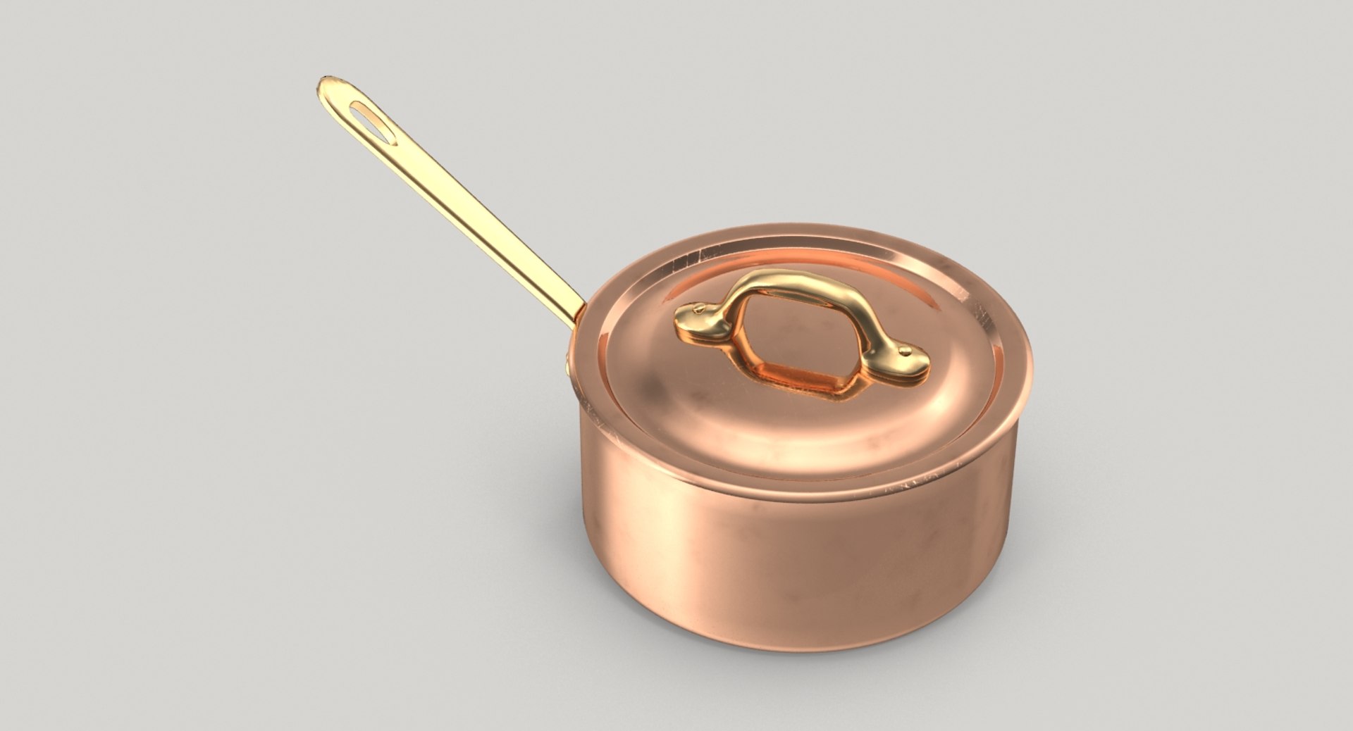 Copper Cooking Pot 3d Model