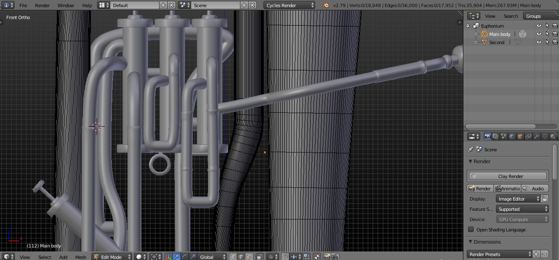 3D Euphonium Model - TurboSquid 1427807