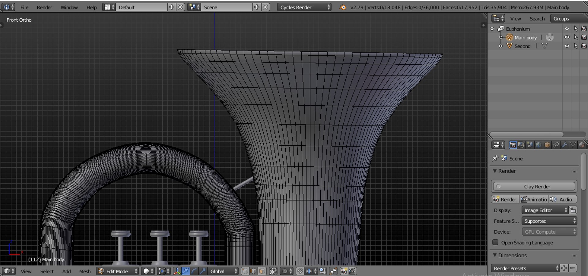 3D Euphonium Model - TurboSquid 1427807
