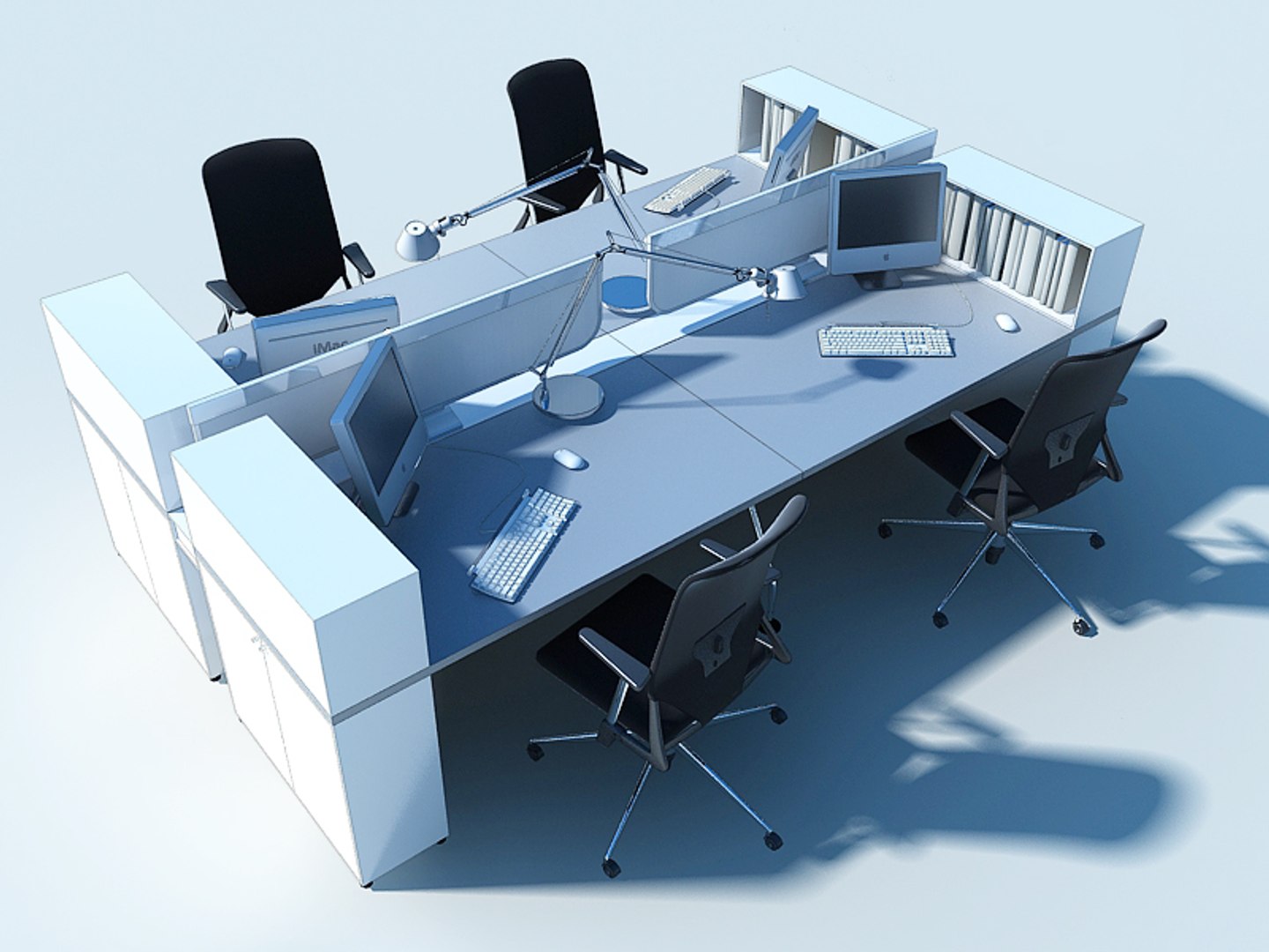 Office Table 3d Model
