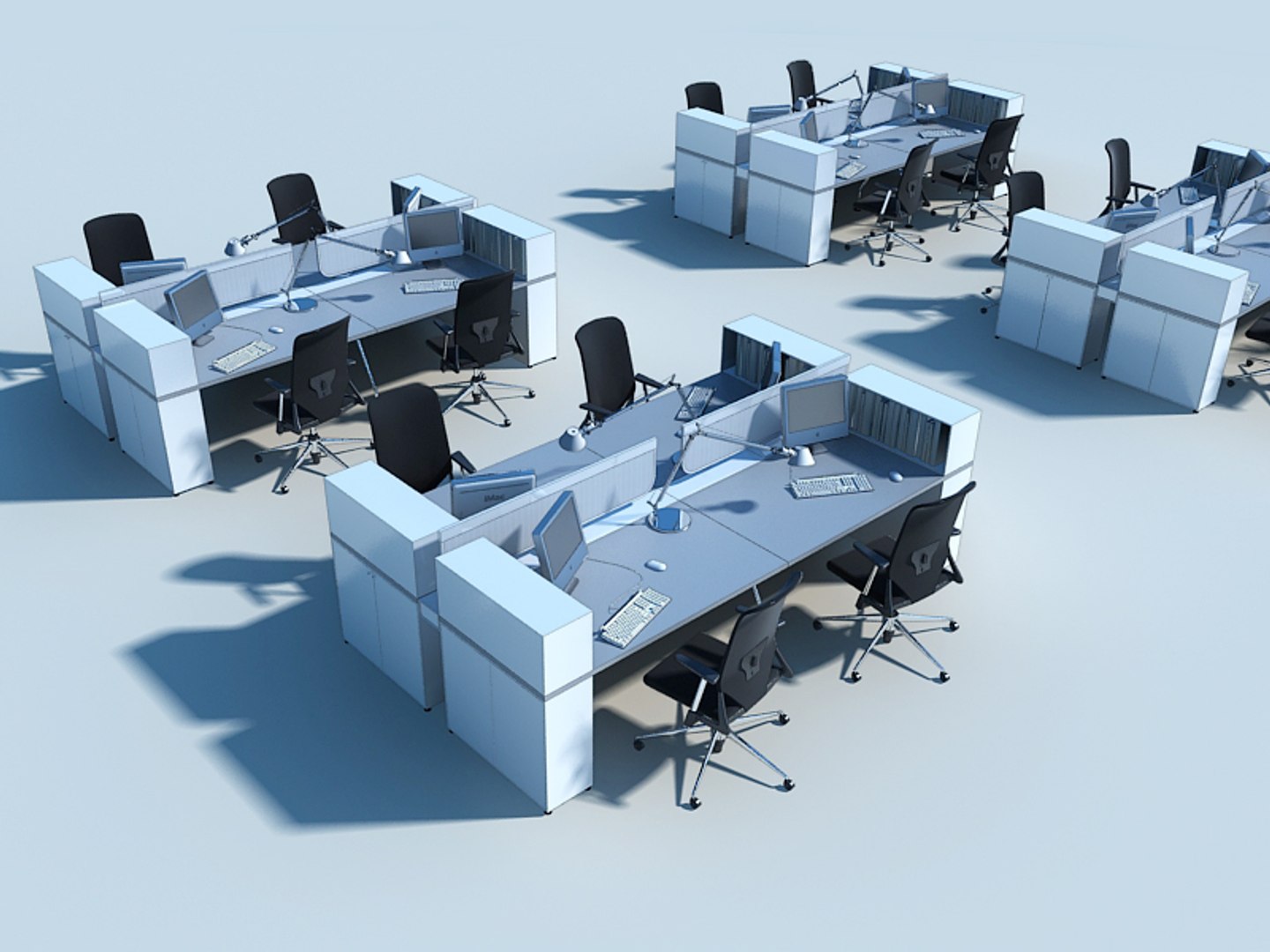 Office Table 3d Model