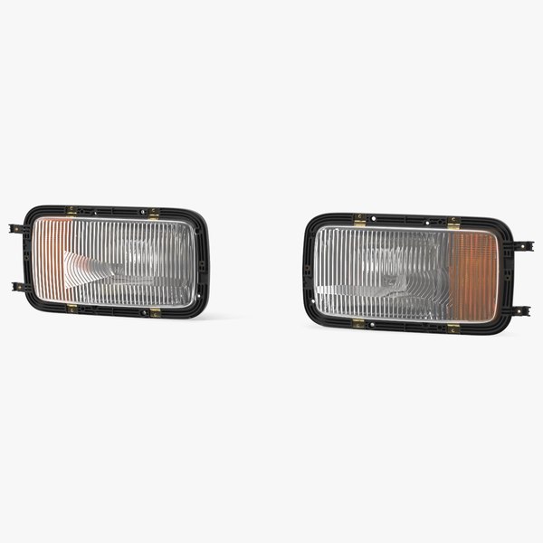 Rectangular Halogen H4 Truck Headlight Set 3D model - TurboSquid 1834149