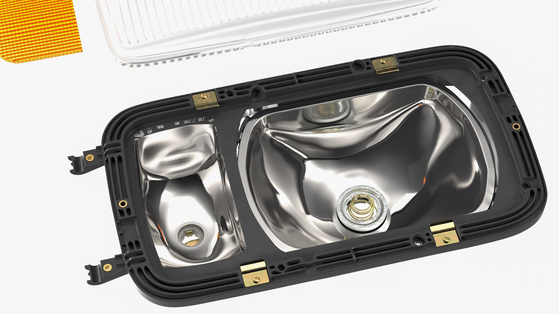 Rectangular Halogen H4 Truck Headlight Set 3D model - TurboSquid 1834149