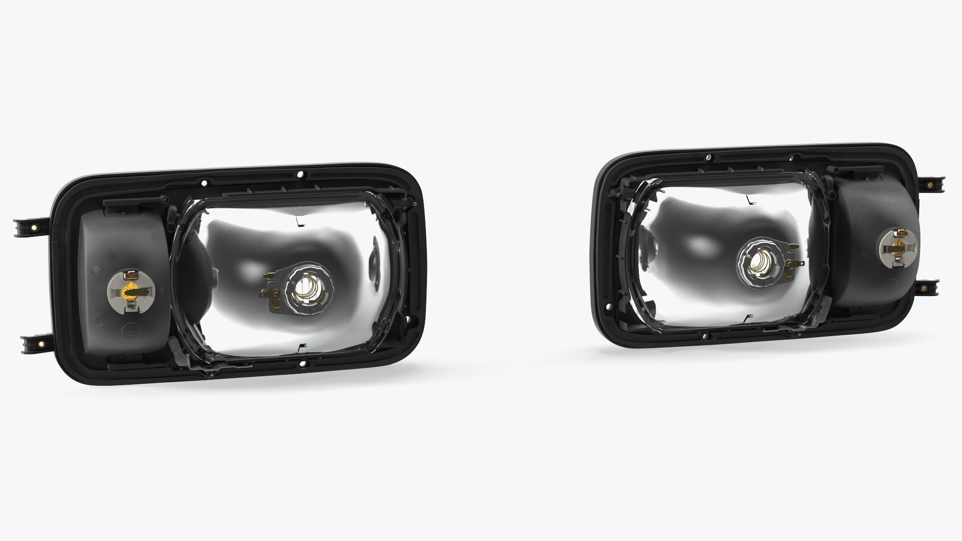 Rectangular Halogen H4 Truck Headlight Set 3D model - TurboSquid 1834149