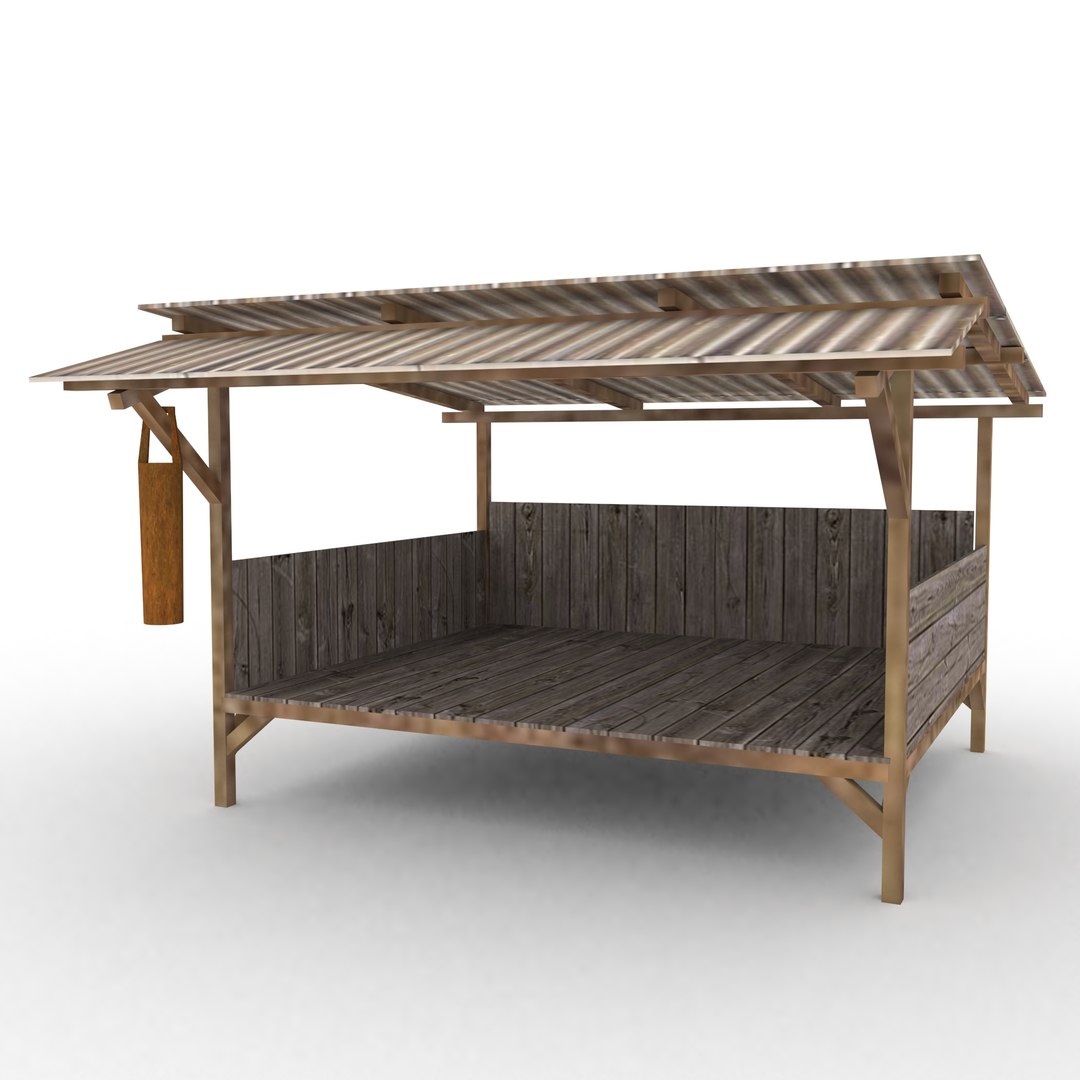 3D Model Wooden Security Pos Gazebo - TurboSquid 1765142