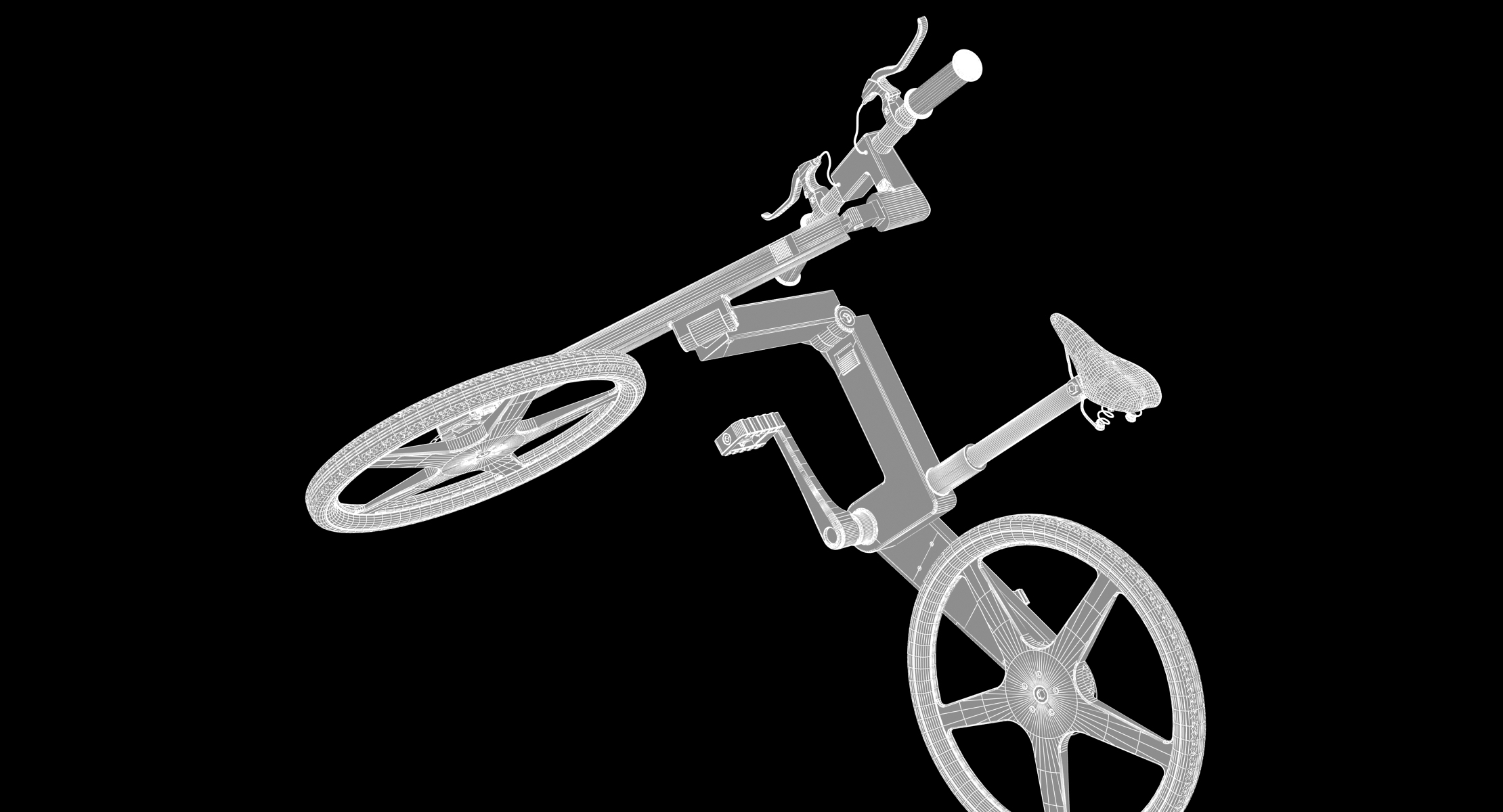 photoreal folding bicycle 3d model