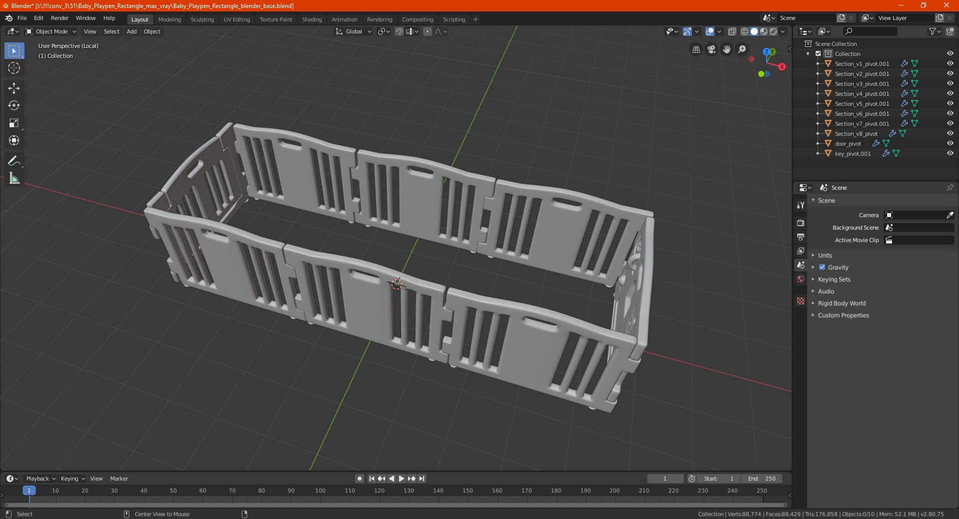 3D Baby Playpen Rectangle - TurboSquid 1838115