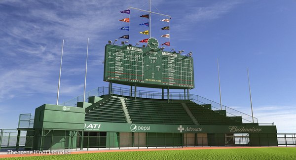 3D wrigley field scoreboard - TurboSquid 1395879